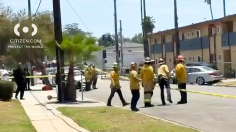 Driver hospitalized after crash knocks out power pole in Gardena