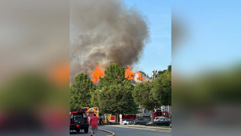 Multiple crews responding to four-alarm apartment fire in Salisbury