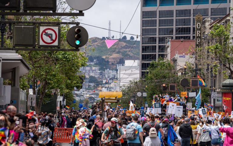 Iconic pink triangle takes shape on Twin Peaks as SF Pride Month kicks off