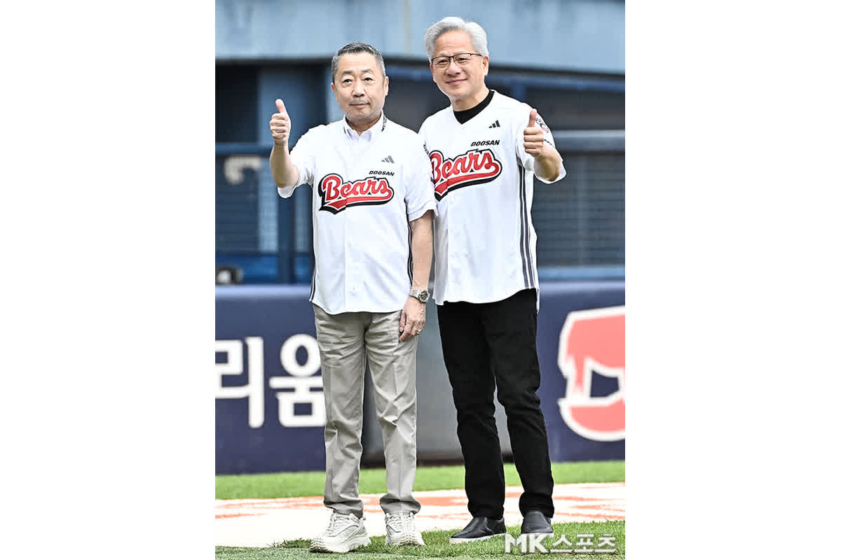 젠슨황-박정원 회장 '엄지척 기념촬영' [MK포토]