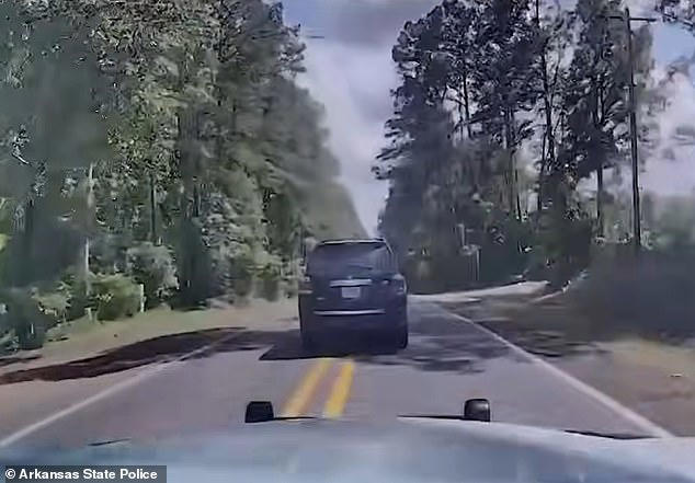 Moment SUV flips over during wild police chase as four-month-old baby ...