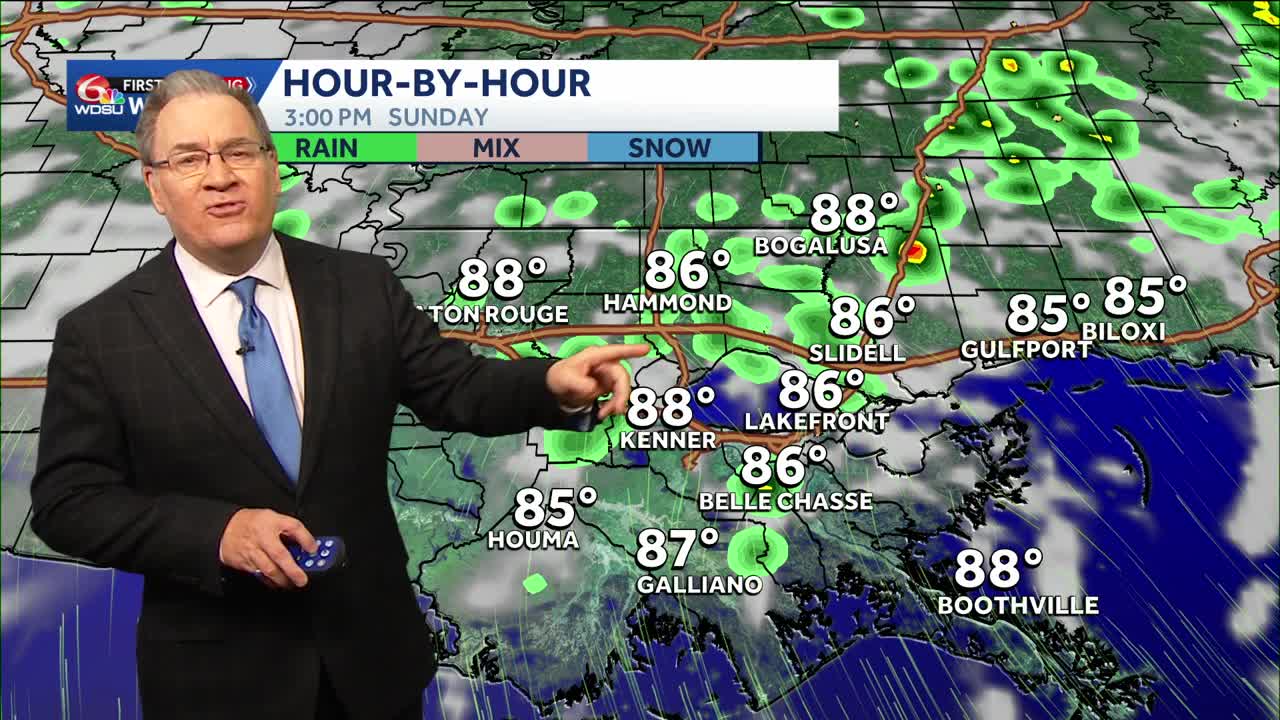 Impact day with isolated flooding possible Sunday