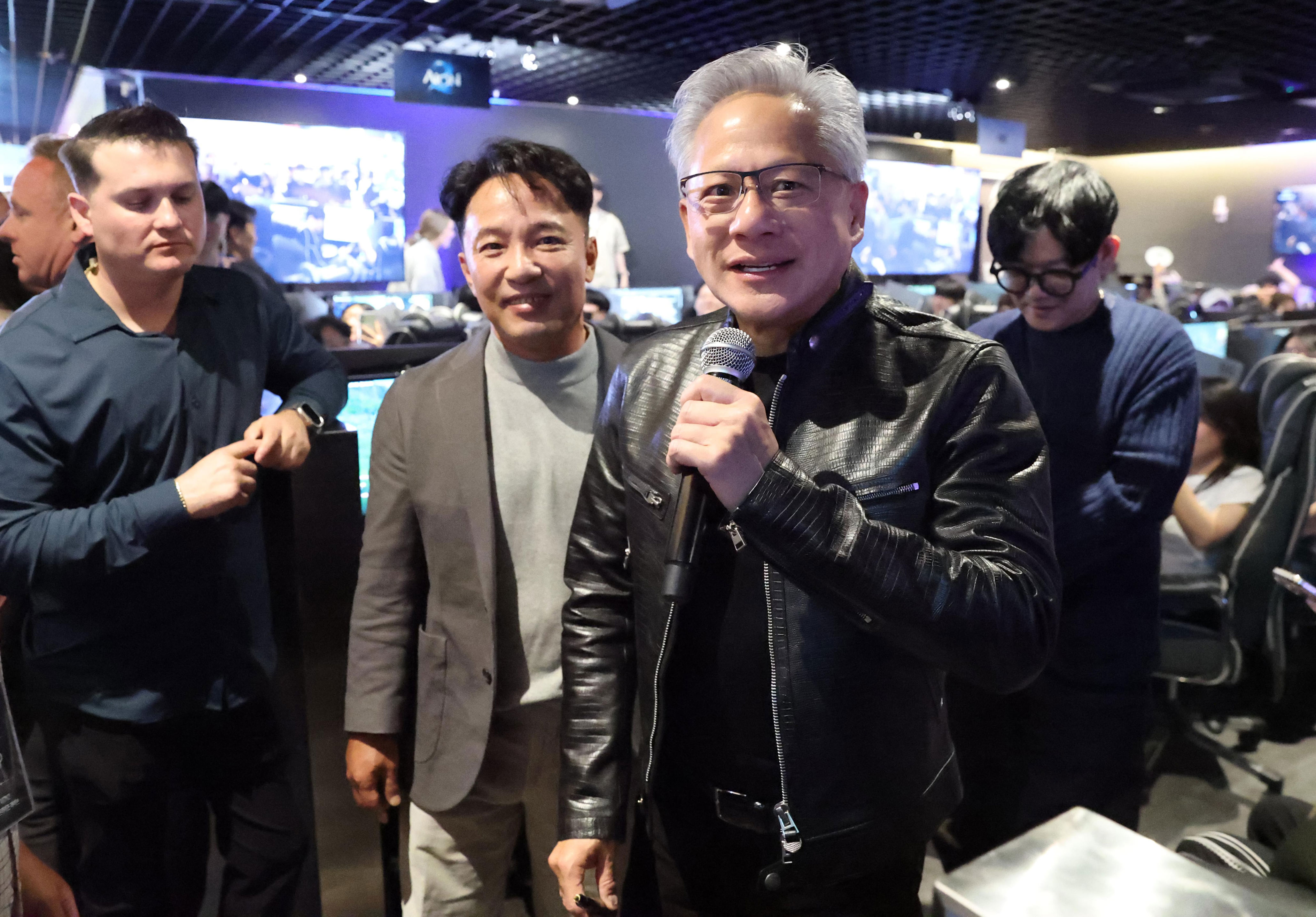 NVIDIA CEO visits Korean PC rooms for AI collaboration