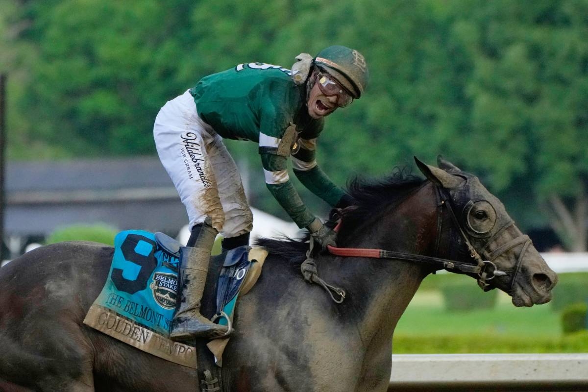 Golden Tempo wins the 158th running of the Belmont Stakes after winning ...