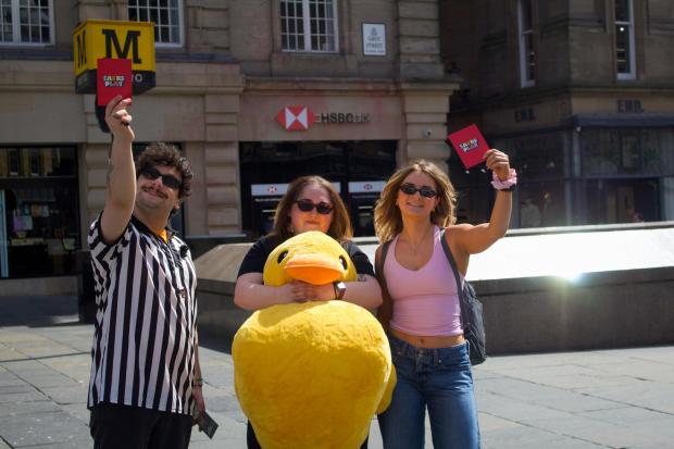 Giant yellow duck leads playful Newcastle nightlife campaign