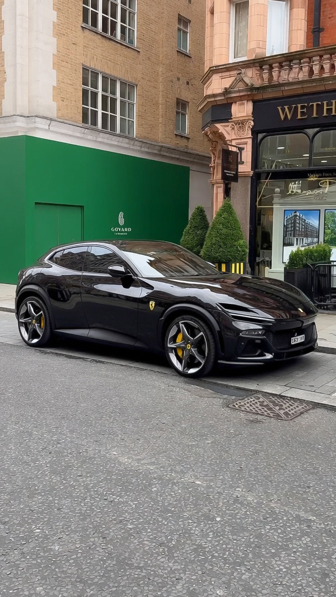 Ferrari Purosangue paired with an elegant dark finish