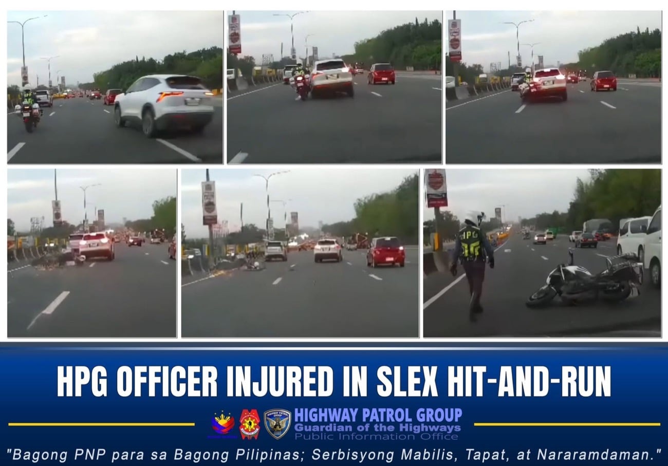 PNP-HPG rider injured in SLEx hit-and-run; Napolcom urges swift probe