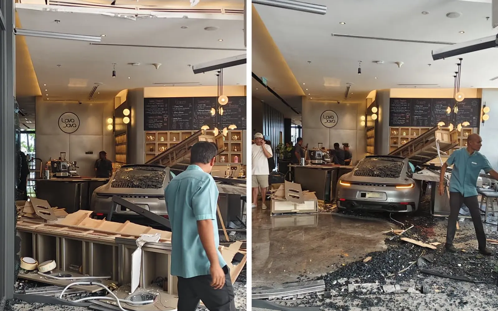 Car crashes into hotel lobby on Gurney Drive