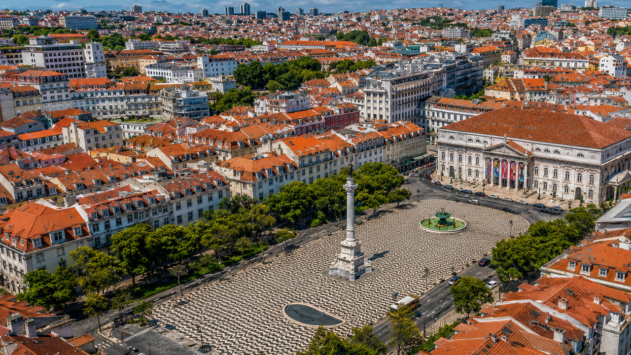 Lisboa vista de cima parece uma cidade pintada