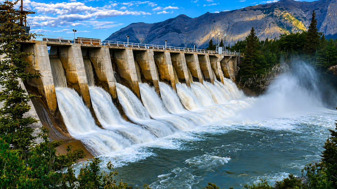 Millions of liters flowing through the gates at once