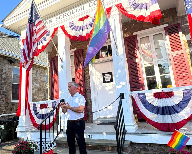 Newtown welcomes Pride Month with flag raising at Borough Hall