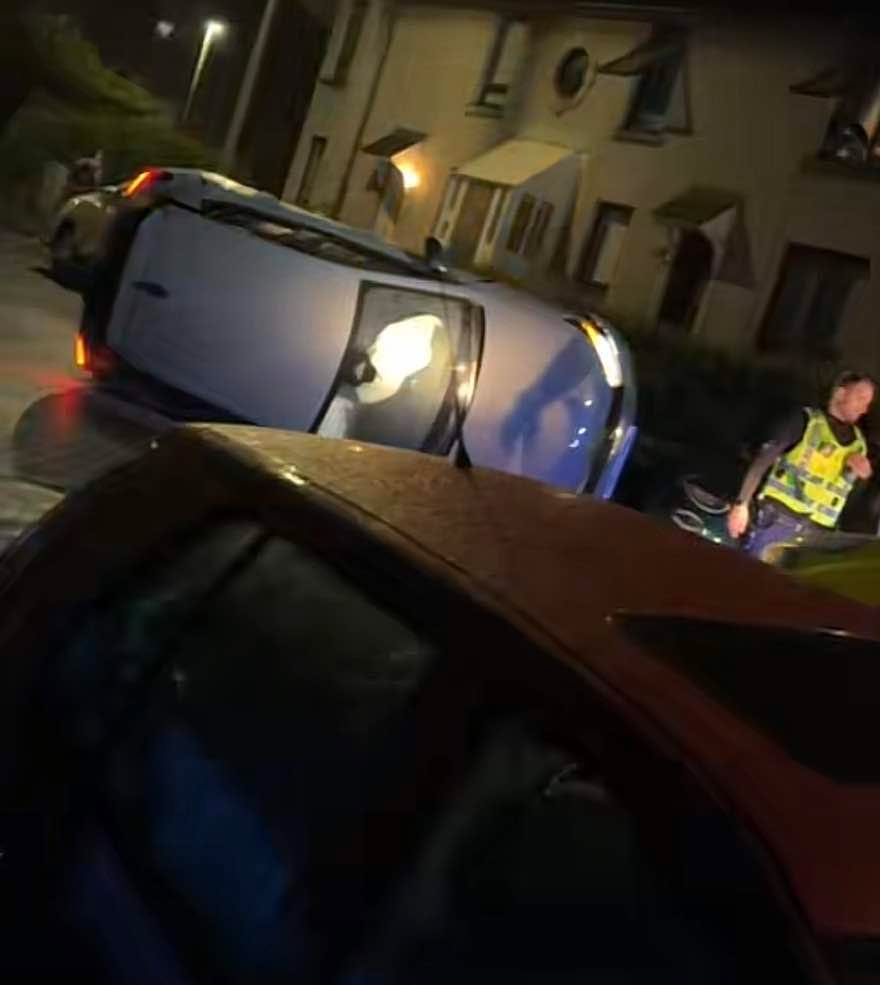 Man, 46, arrested after car overturns in late night crash in Bathgate
