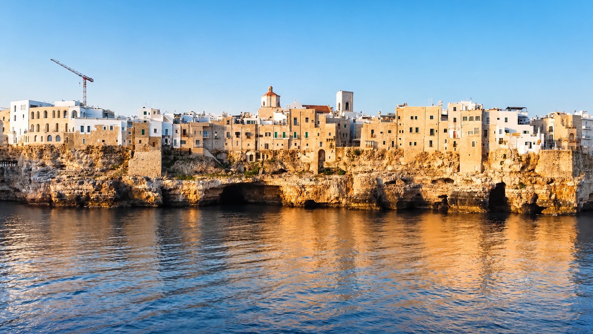 A coastal town carved into the rocks