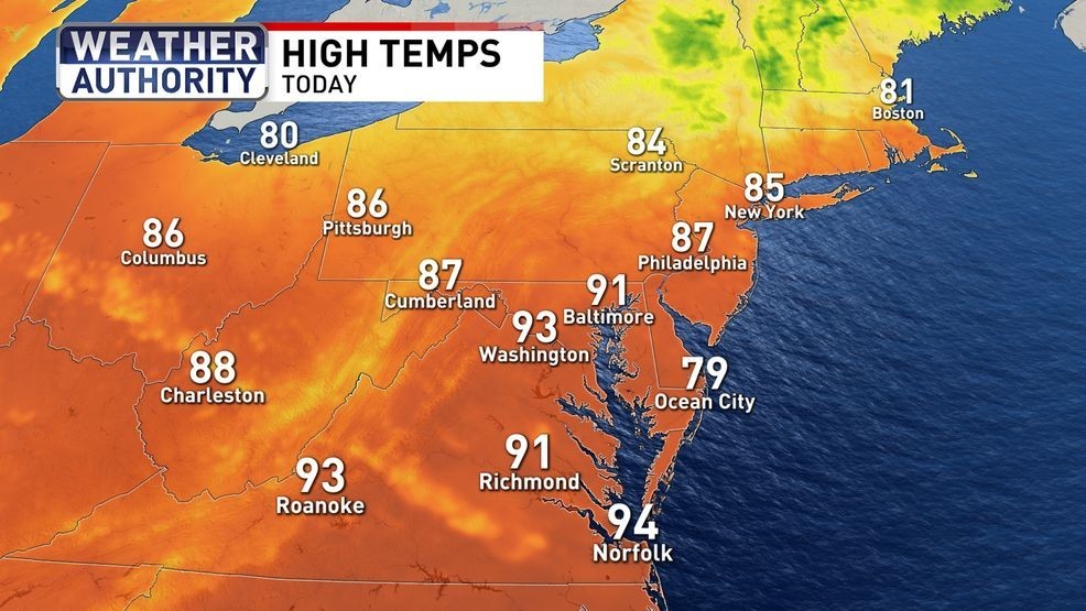 Heating up again Sunday; cooler & drier to kick off the work week in ...
