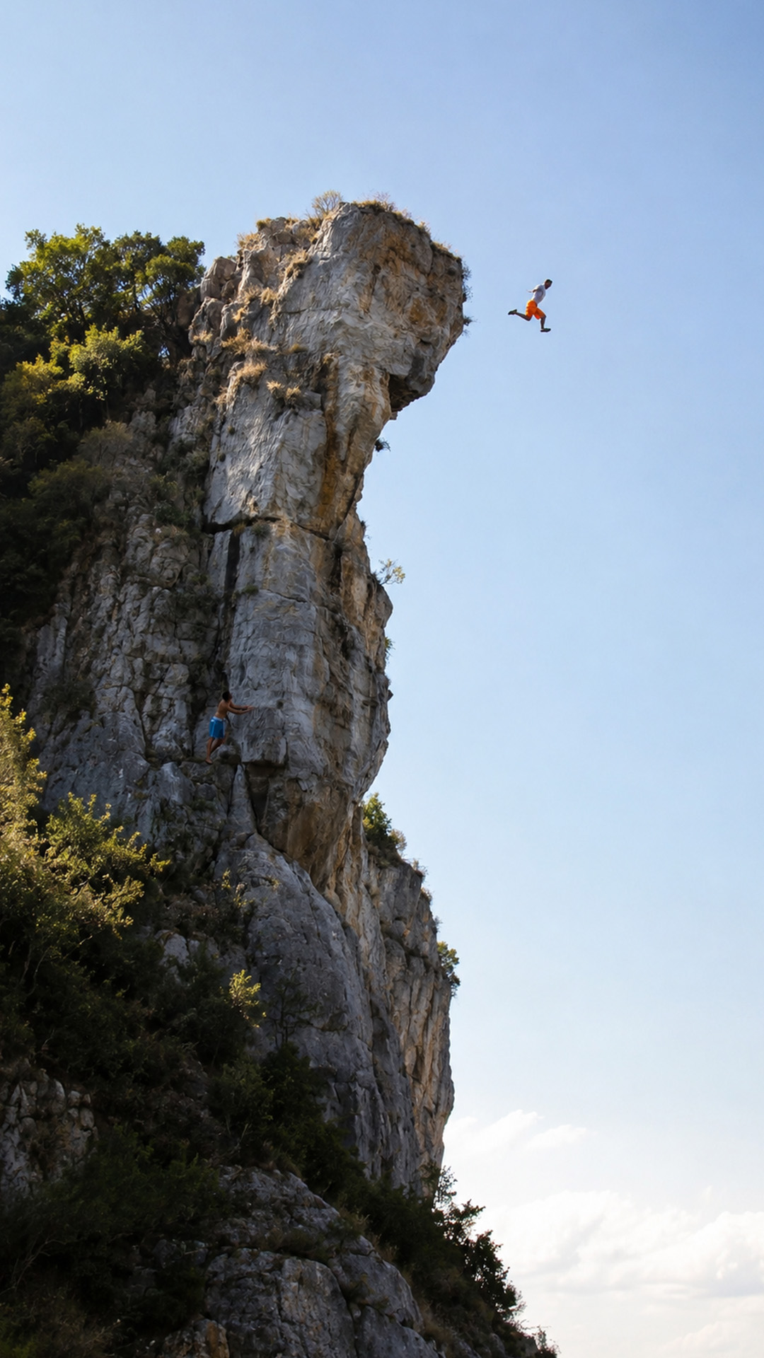 Capturing a cliffside flip from the perfect angle