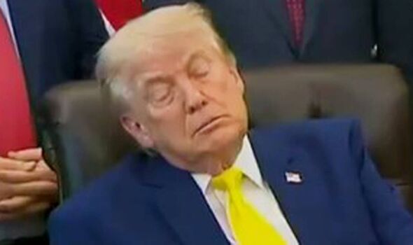 Donald Trump 'falls asleep' during Oval Office press briefing amid ...