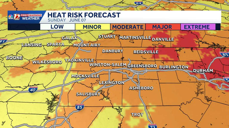 Dangerously high Triad temperatures Friday spark severe storm risk late