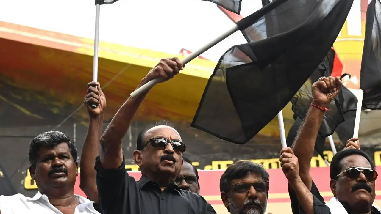 MDMK chief Vaiko detained during black flag protest against Tamil Nadu ...