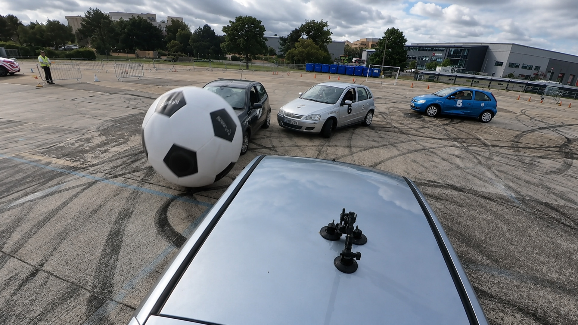 This car football match got out of control
