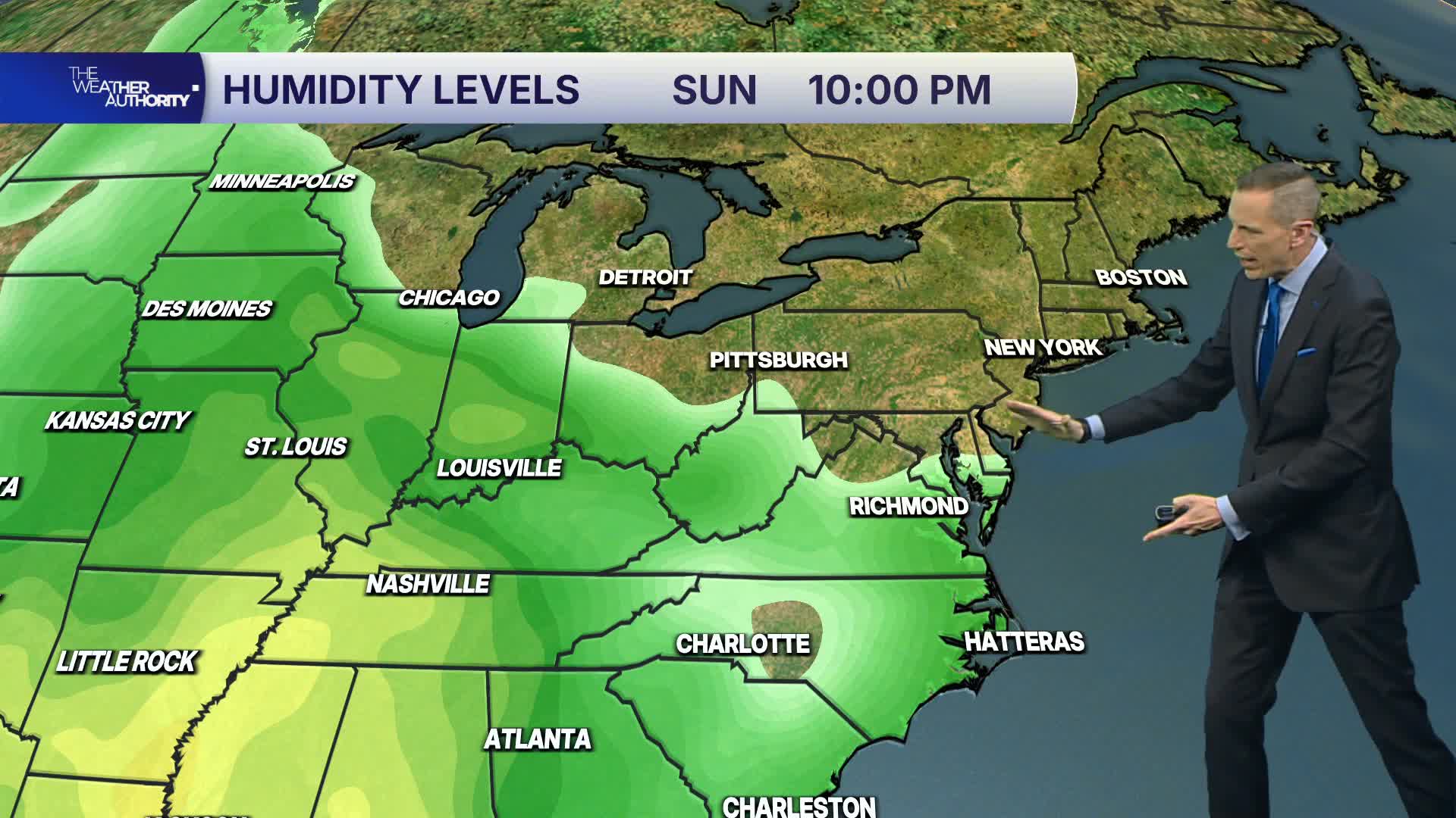 When more humid air 'will flood back' into Virginia this week