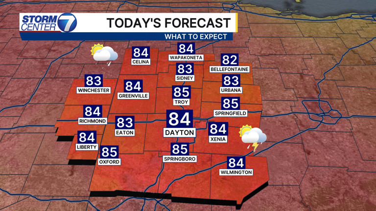 Warm and muggy, few pop-ups possible Sunday