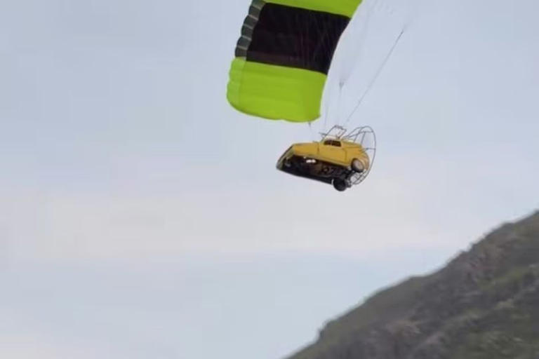 Moment Del Boy's famous yellow van spotted flying over the Lake District