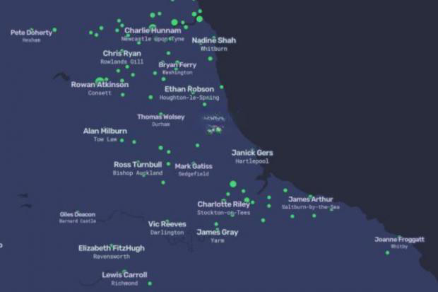 Map renames North East towns after celebs – find out who’s famous near you