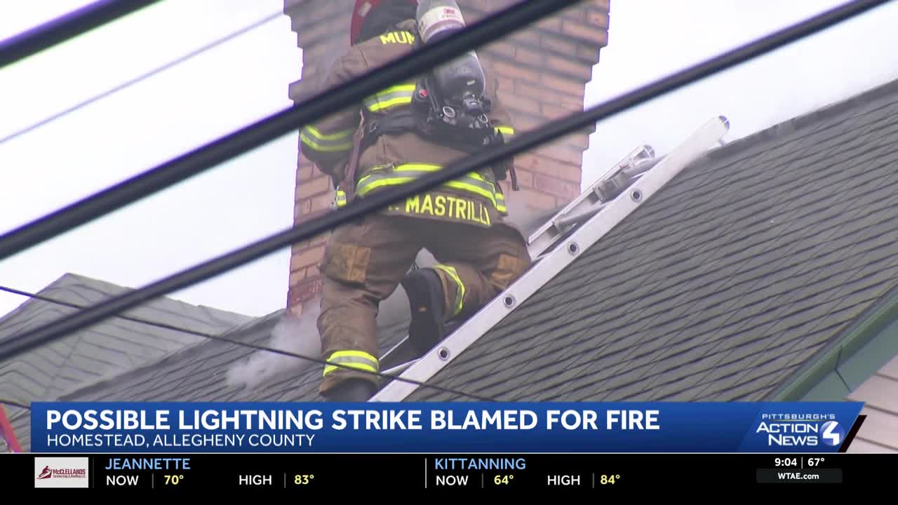 Possible lightning strike looked at as cause of fire in Homestead