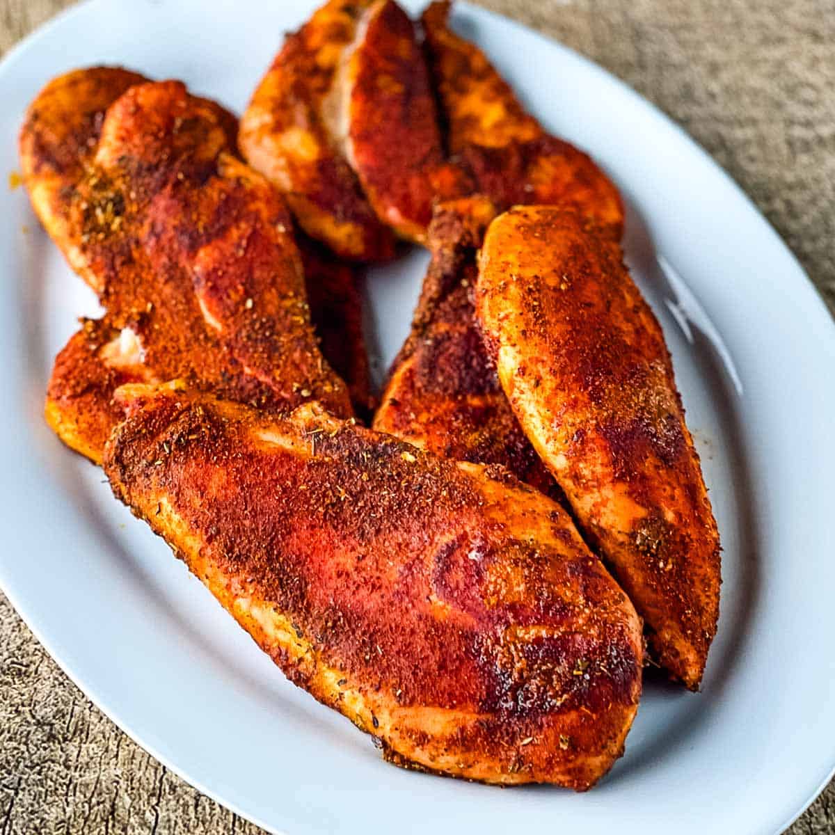 Smoked chicken breast in electric smoker