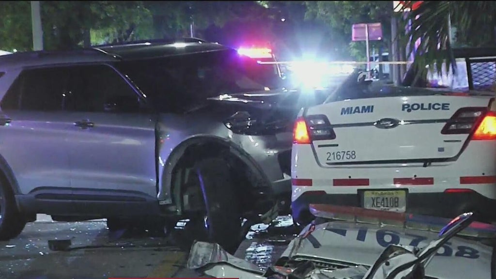Miami police officer injured after patrol vehicle struck in Little ...