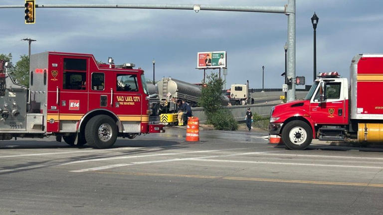 Tanker spills diesel fuel after crashing on Salt Lake City overpass