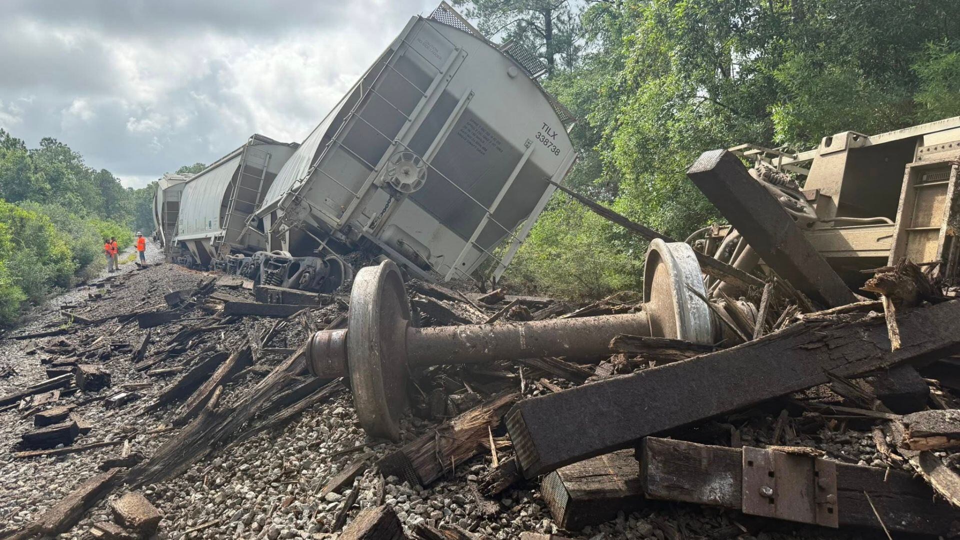 Freight train derails in wooded area of Harrison County, HCFR says