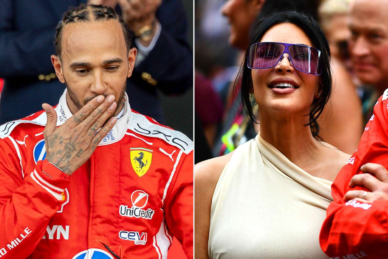 Lewis Hamilton blows kiss to girlfriend Kim Kardashian from the podium ...