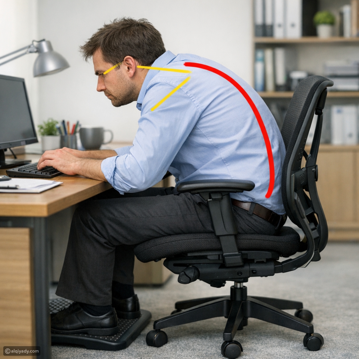 What happens to your spine, blood, and brain after 8 hours in a chair?