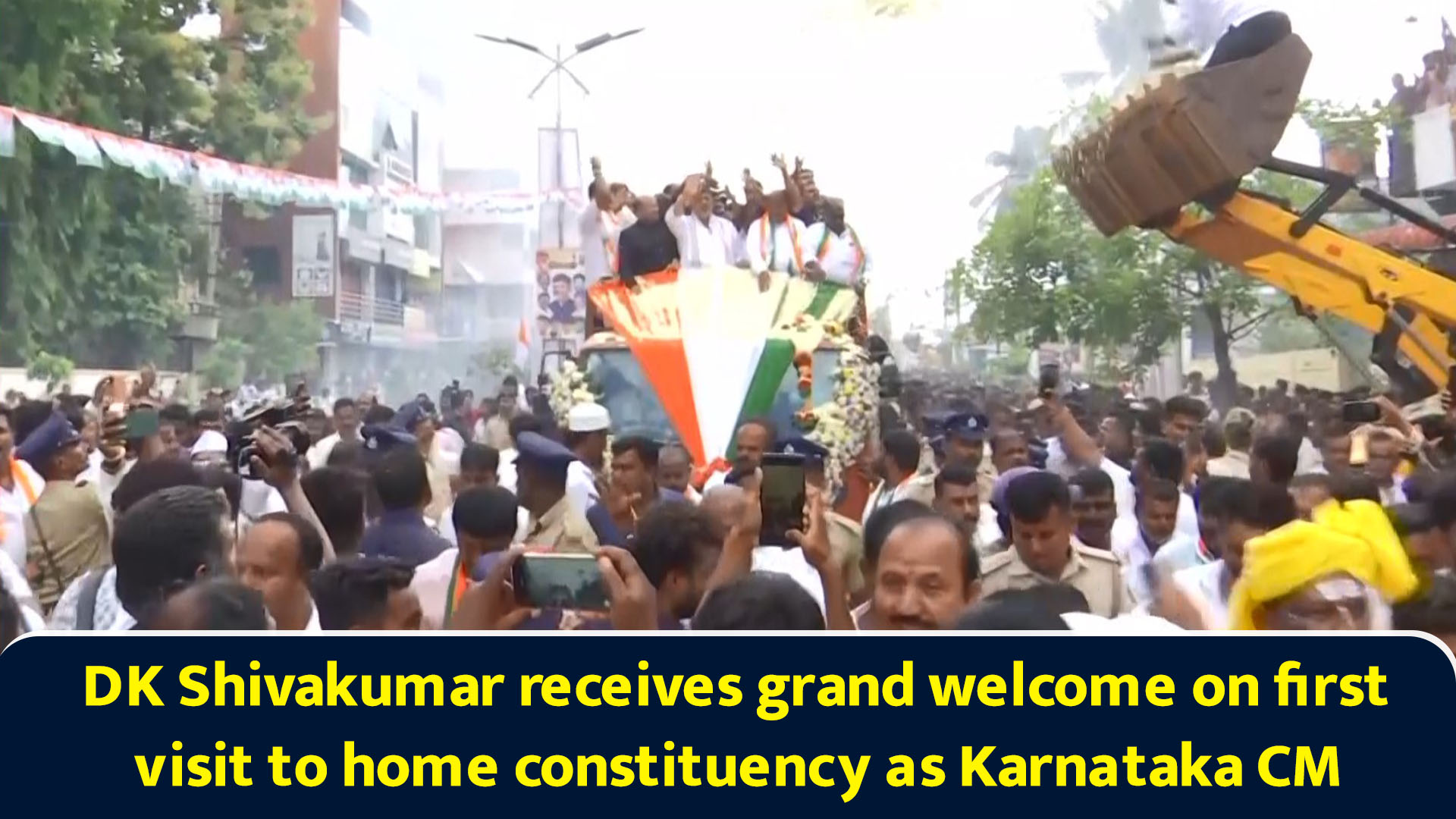 DK Shivakumar receives grand welcome on first visit to home ...