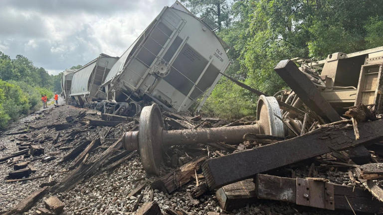 Freight train derails in wooded area of Harrison County, HCFR says