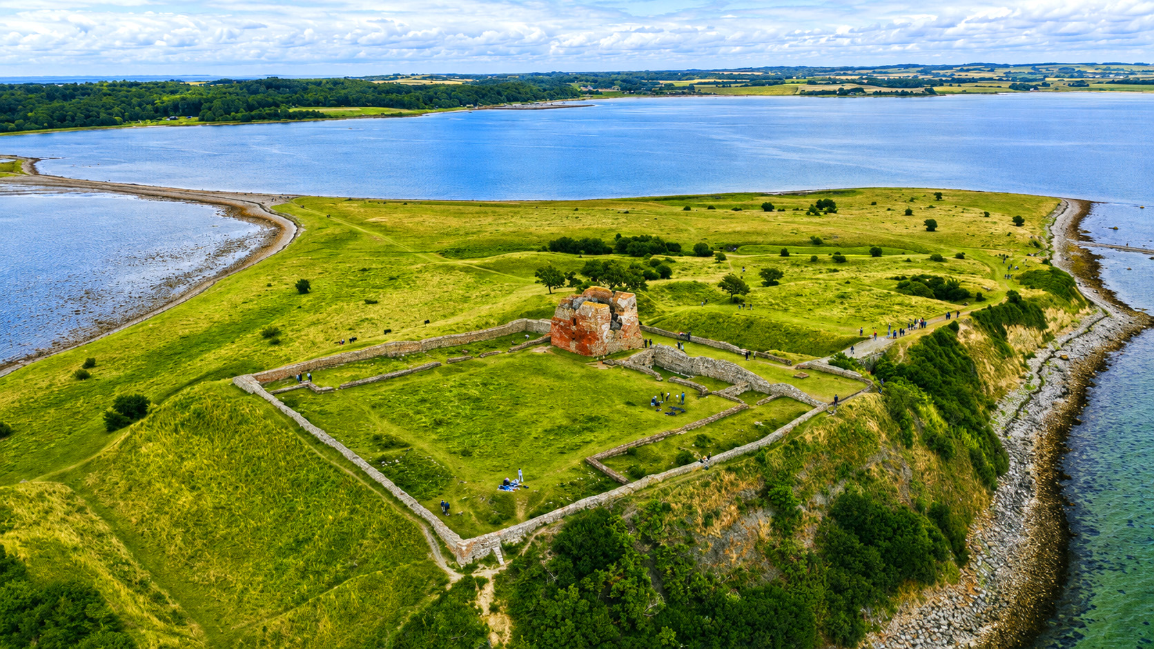 An ancient ruin standing above a forgotten coastal shoreline