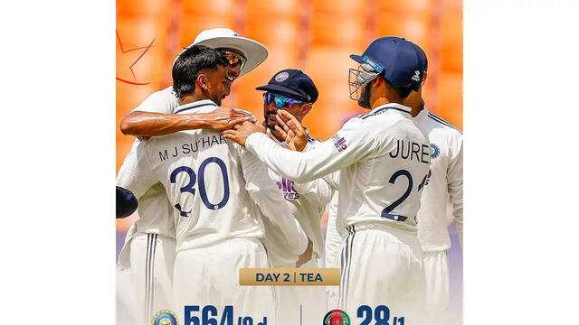 India dominates Afghanistan in one-off test with stellar batting ...