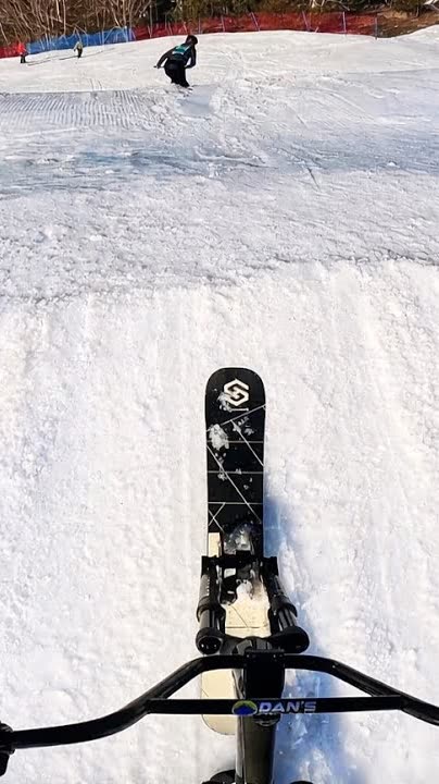 Trying a ski bike at Flottsbro Bike Park