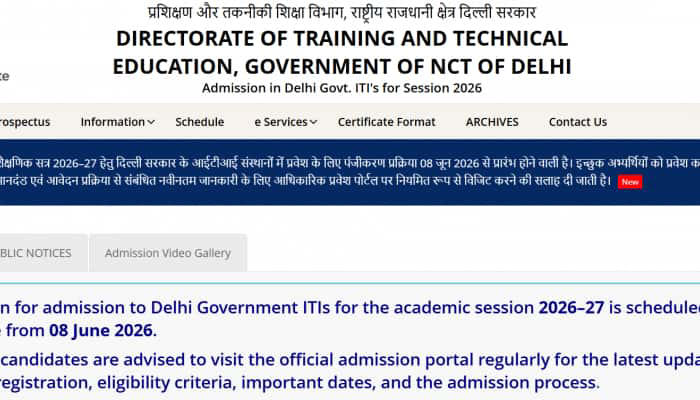 Delhi government ITI admission 2026 registration begins June 8; check ...