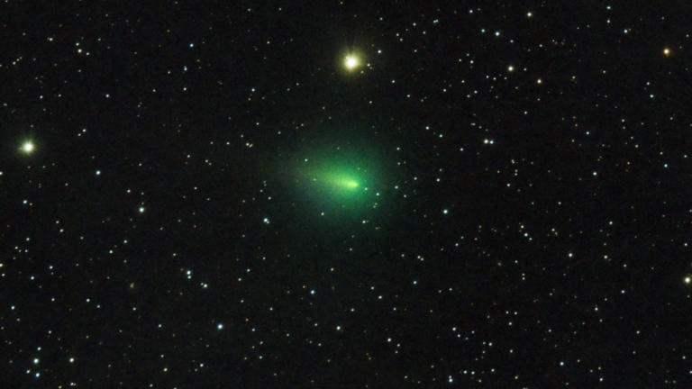 A comet’s tail always points away from the sun, whichever way it travels