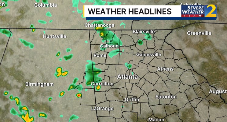 Muggy day ahead, chance of scattered showers in metro Atlanta