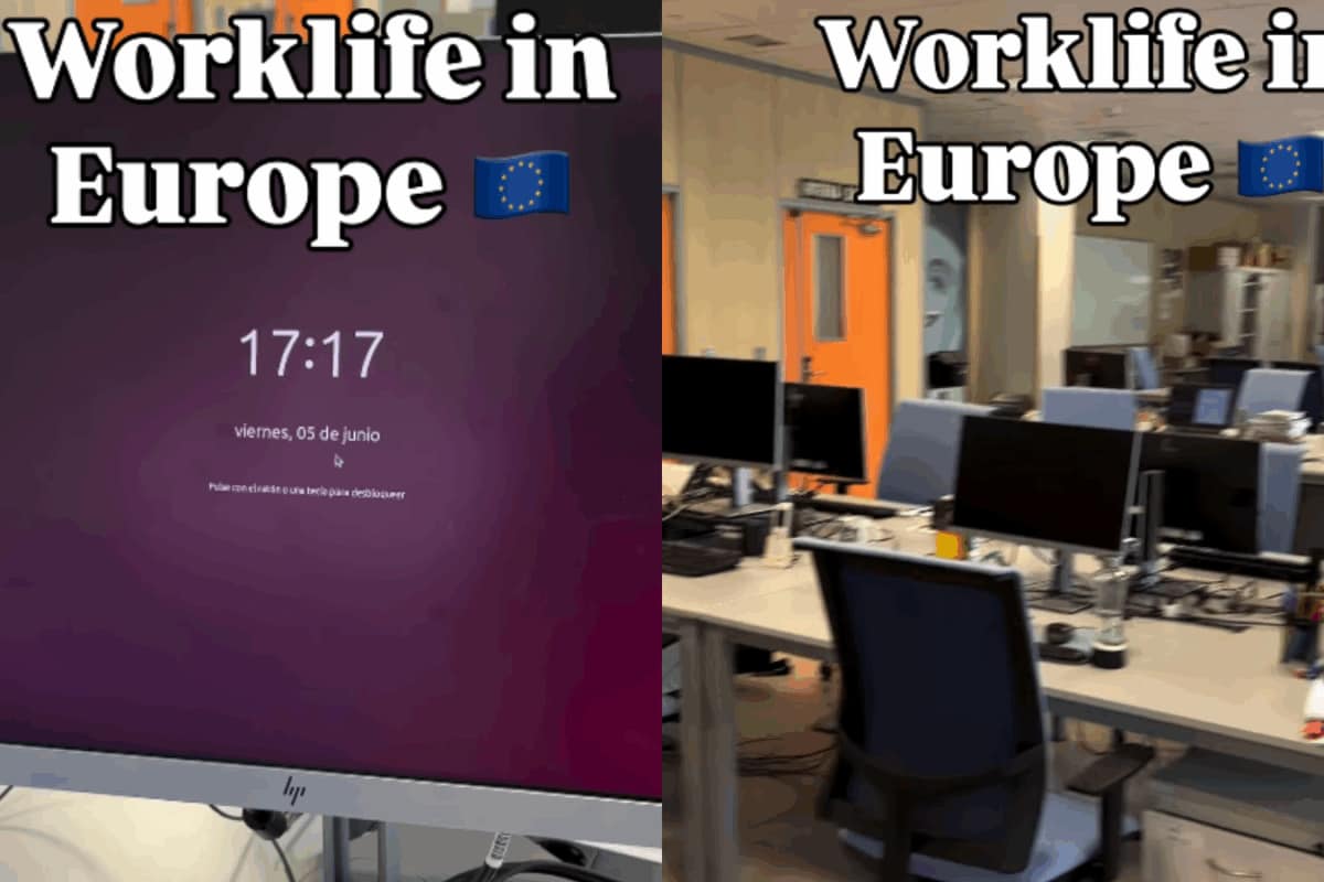 Indian Woman Shows Empty Office After 5 PM In Europe, Internet Compares ...