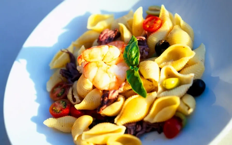 Southern shrimp pasta salad blends tradition with fresh twists