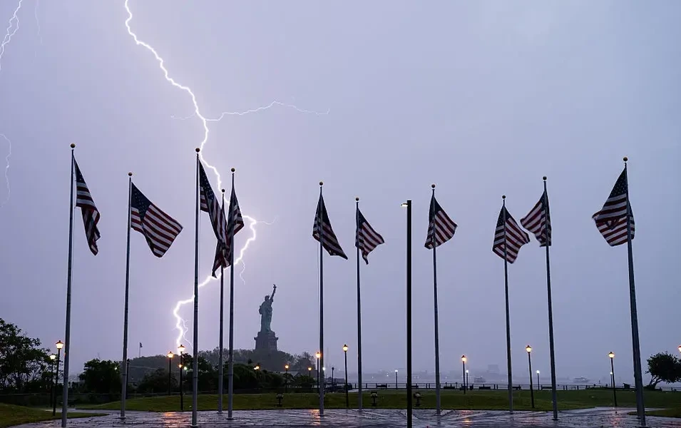 Severe storms sweep New York with high winds and hail