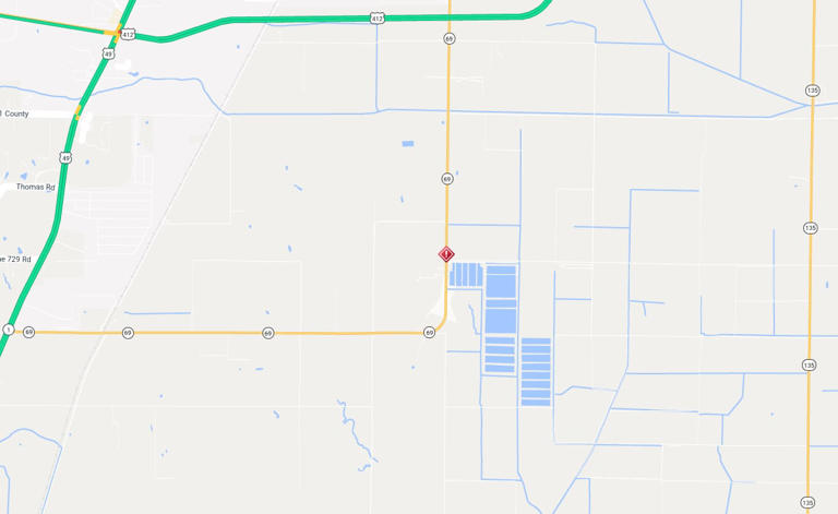 Crash blocks traffic on State Highway 69