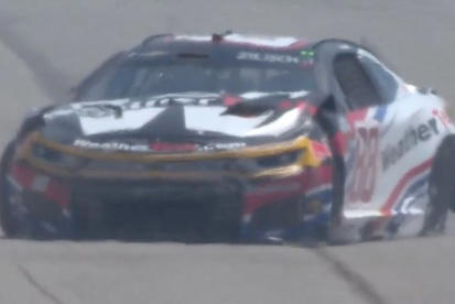 Points leader Tyler Reddick crashes out in wild restart pileup at Michigan
