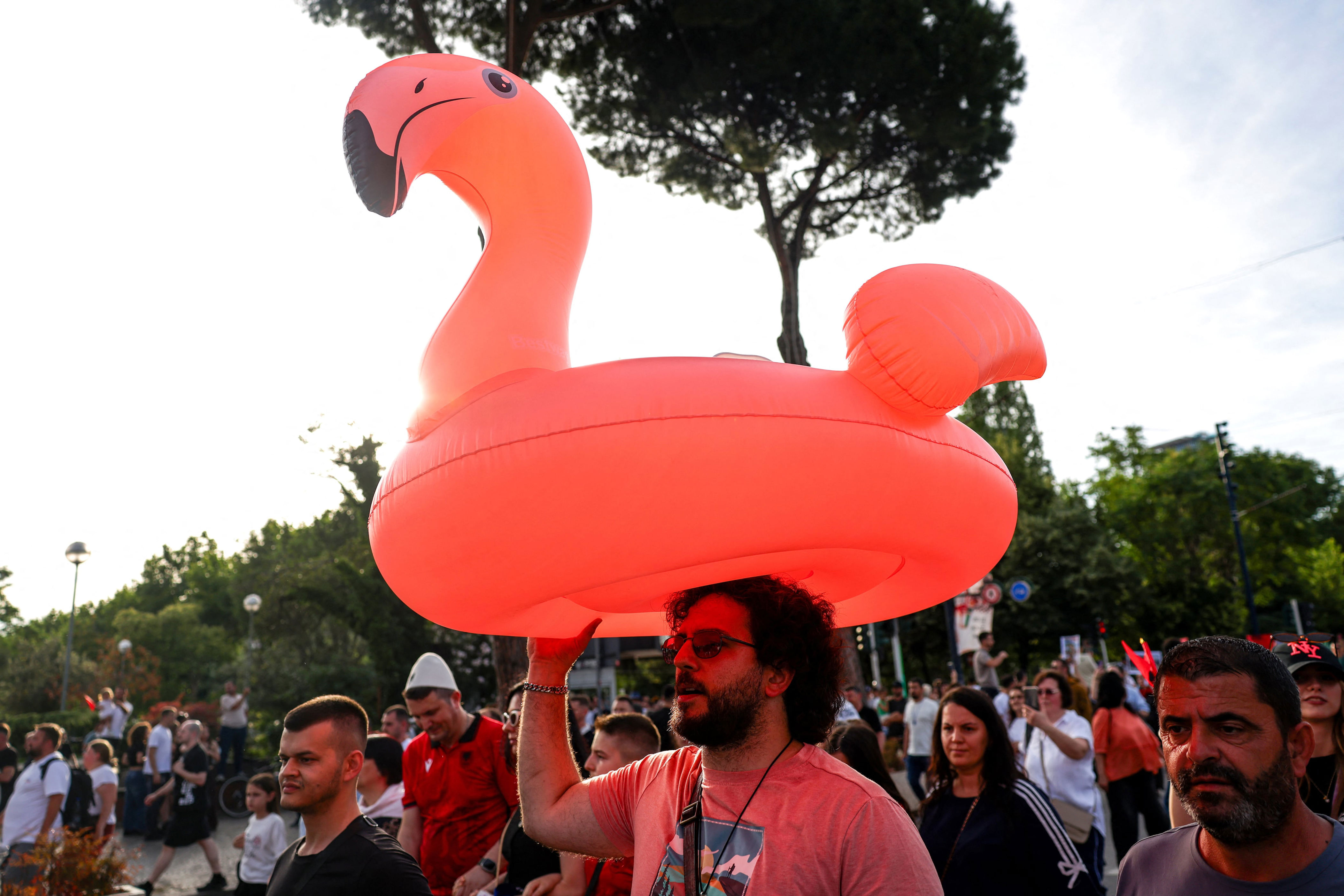 Albanians protest Kushner's mega-resort amid 'Flamingo Revolution'