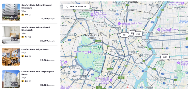Choice Privileges increases point requirements at many Japan properties