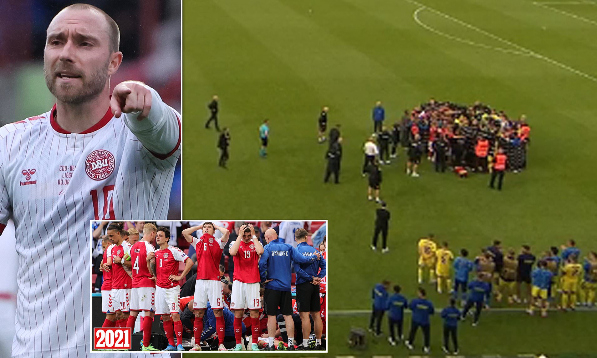 Christian Eriksen collapses on pitch for Denmark during friendly vs ...